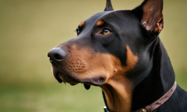 Doberman Con Rasgos Faciales Y Corporales Destacados
